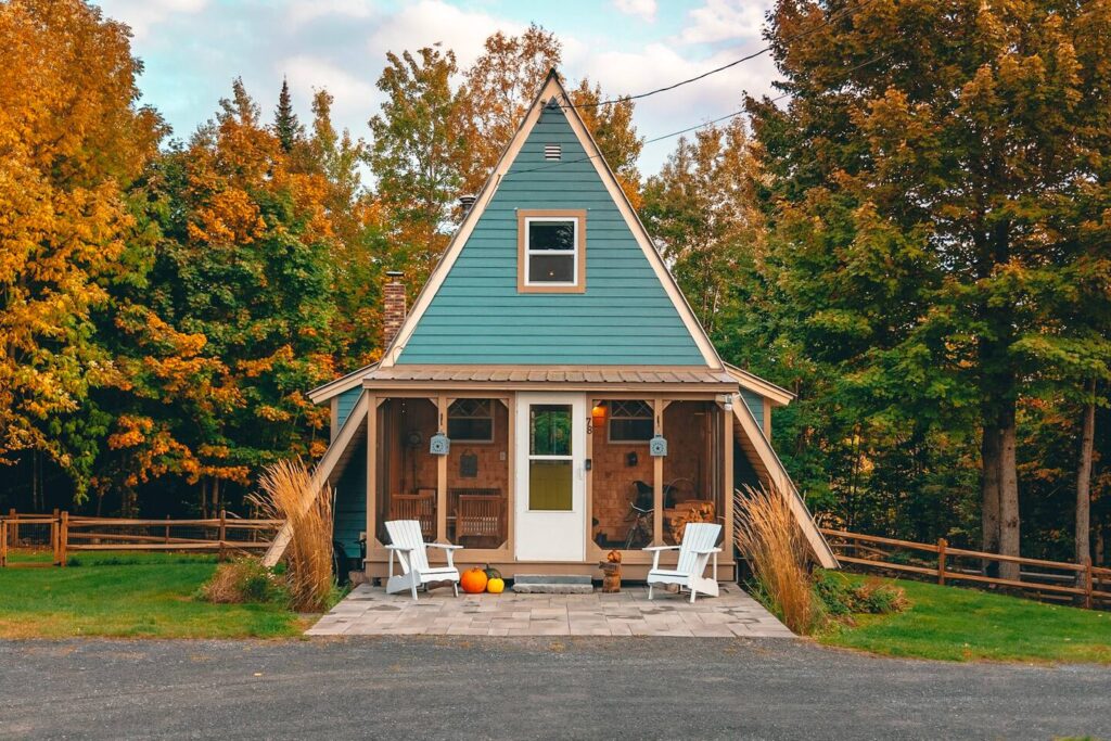 Light Blue Color Frame House - Life Tiny House