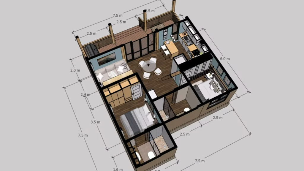 58 Square Meters Compact Tiny House Design - Life Tiny House